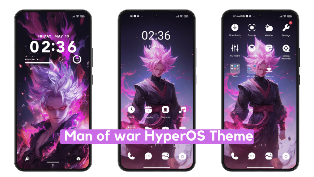 Man of war HyperOS Theme with Dynamic Anime & iOS Widget - HyperOS Themes