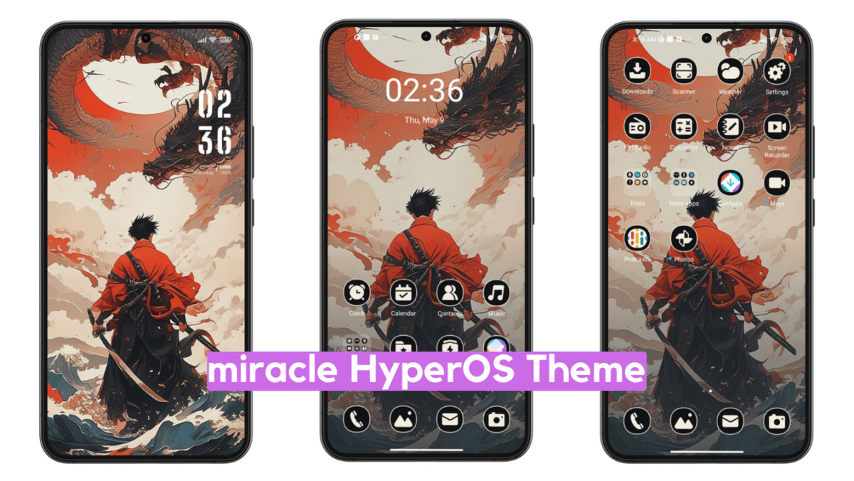 miracle HyperOS Theme with Dynamic Anime & iOS Widget - HyperOS Themes